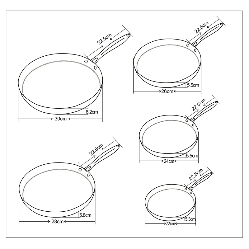 Non Stick 3 Layers Stainless Steel Frying Pan 26cm Non Stick Honeycomb ...