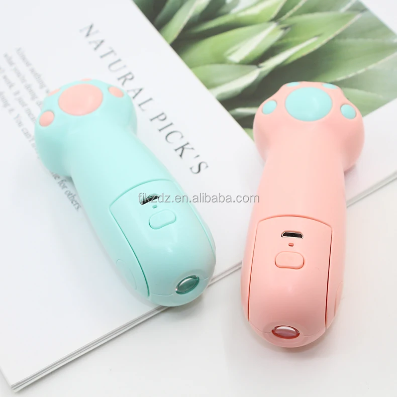 Mini Cat Paw Cute Handheld Folding Fan With Torch, Kawaii Cat Paw USB ...
