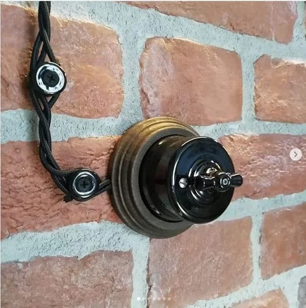Porcelain Push Button Switch - Retro Ceramic Wall Socket