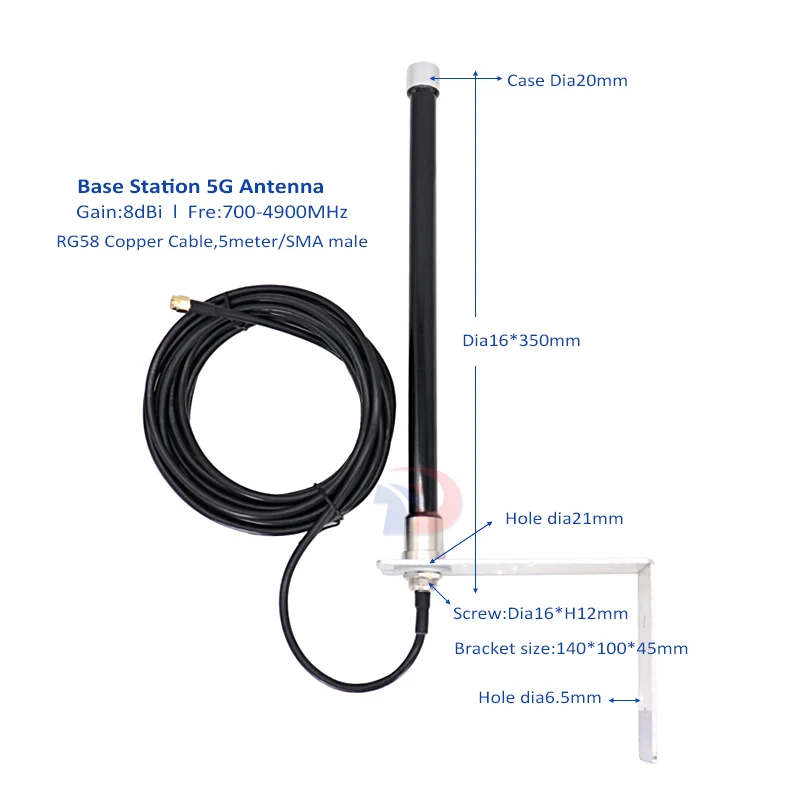 Outdoor Waterproof Ip67 Long Range Base Station 8dbi Omni 5g Fiberglass ...