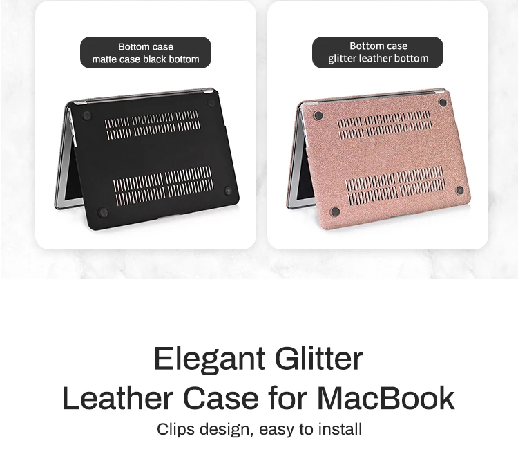 Apple Macbook Glitter Laptop Case - Pink, Gold, Silver