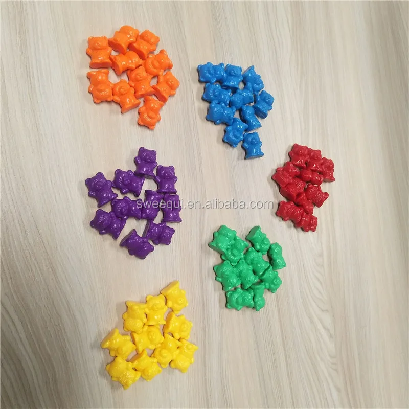 Educational Toy - Coloured Plastic Bears for Kids Learning