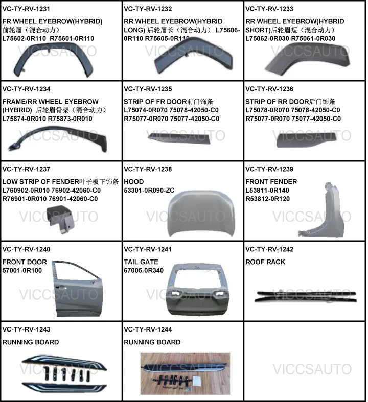 Oem 53395-0r080 For Toyota Rav4 2019 Usa Auto Car Rubber Strips Of Fr ...