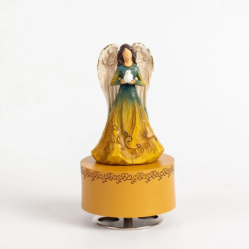 Resin Willow Tree Figurines Collection Sculpted Musical Box Angel In ...
