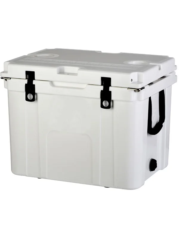 Custom 55 Liter Wheeled Plastic Display Ice Cooler Box With Umbrella ...