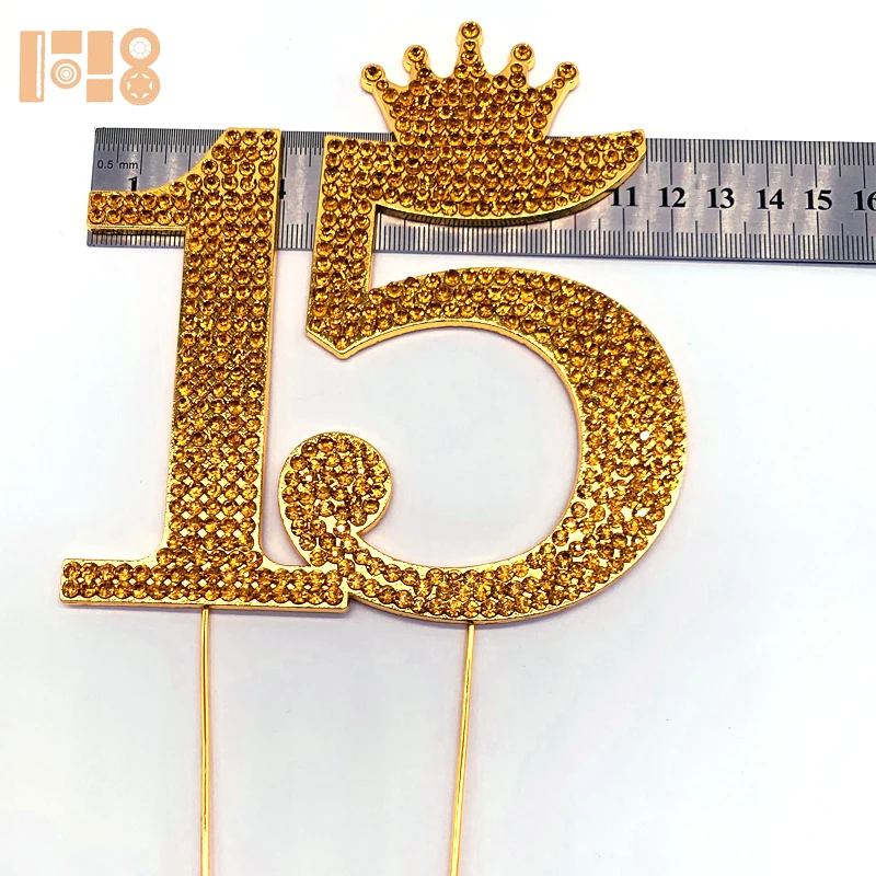 Number 15 Quinceanera Rhinestone Princess Crown - Sweet 15th Birthday Party