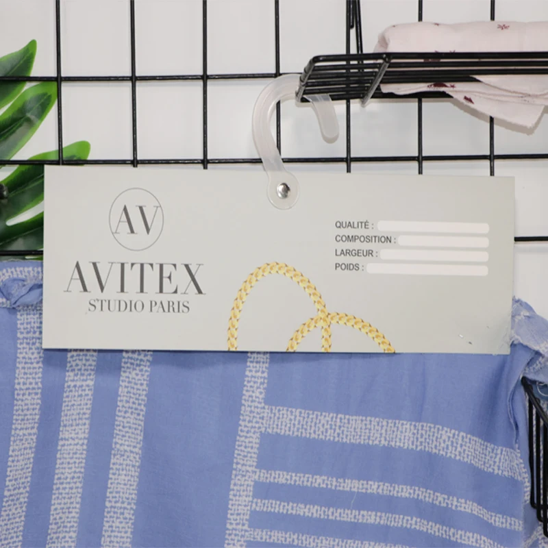 2020 FSC Customized Printed Textile Sample Display Paper Hanger for Fabric