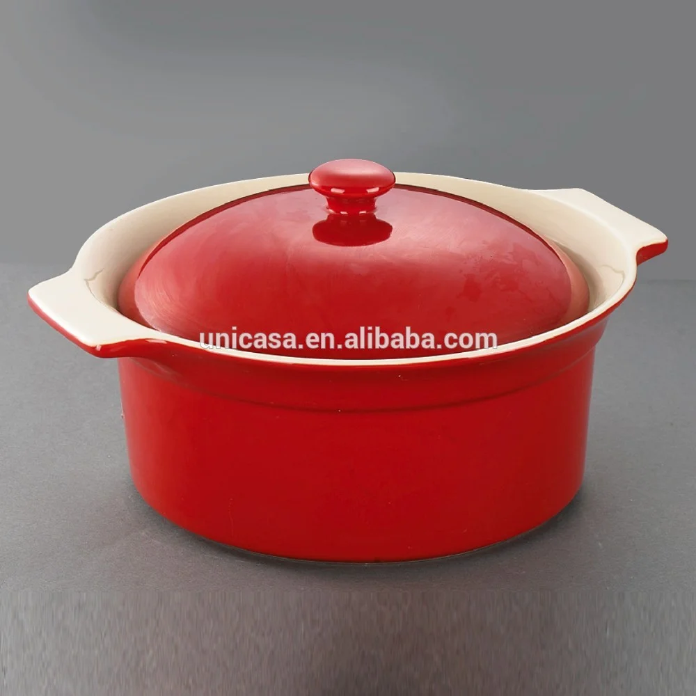 Wholesale Kitchen Tableware Ceramic Bakeware Set Red Stoneware Baking ...