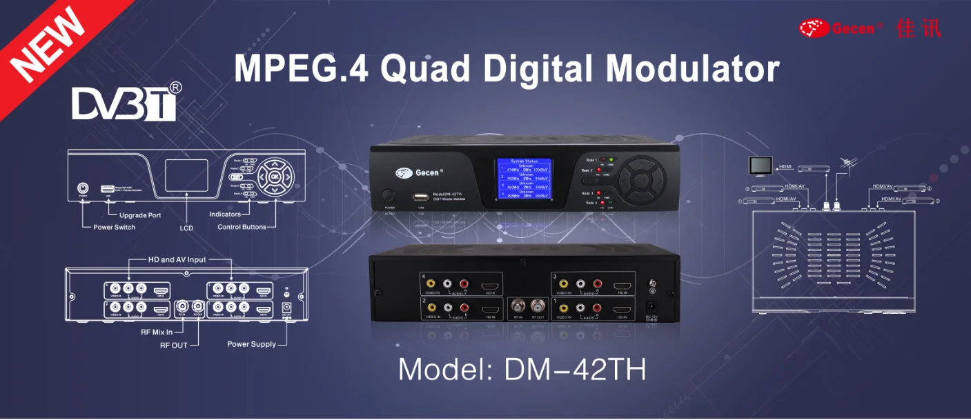 4 in 1 HD & AV to RF Modulator - DVB-T Digital Modulator