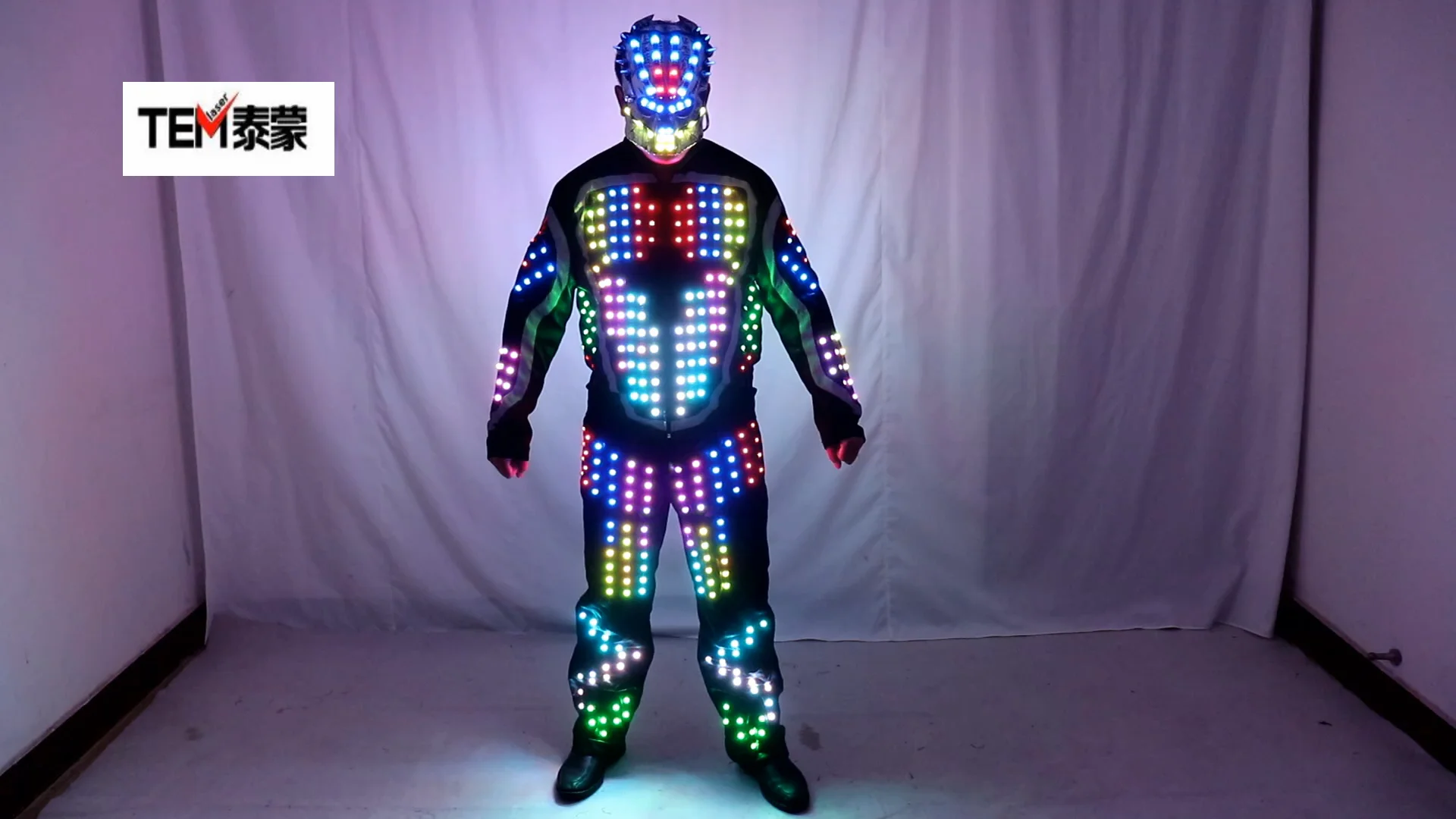 Digital Led Luminous Armor Light Up Jacket Glowing Costumes Suit Bar ...