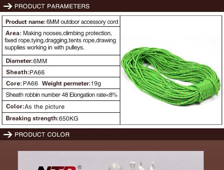 Polypropylene Rope Climbing Rope Nylon Static Rope for Rappel Work