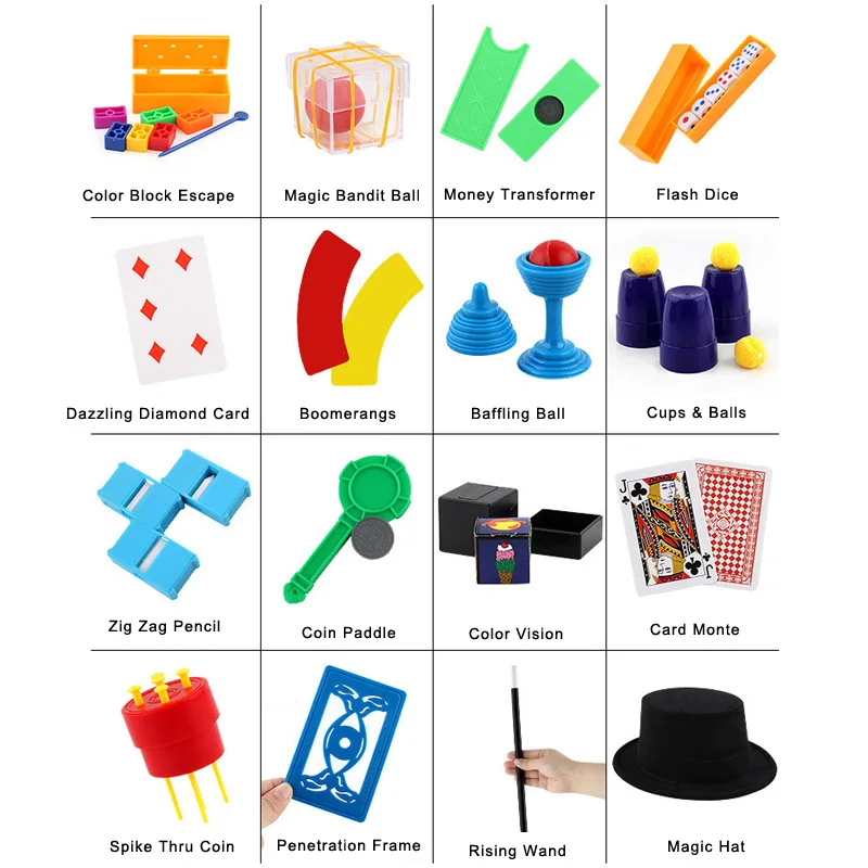 Magic Tricks Props - Hat, Wand, and Poker Set for All Ages