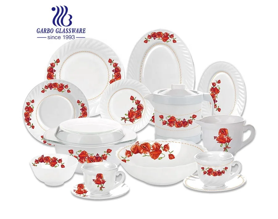 Wholesale Luxury Houseware Sets - 58pcs Opal Glass