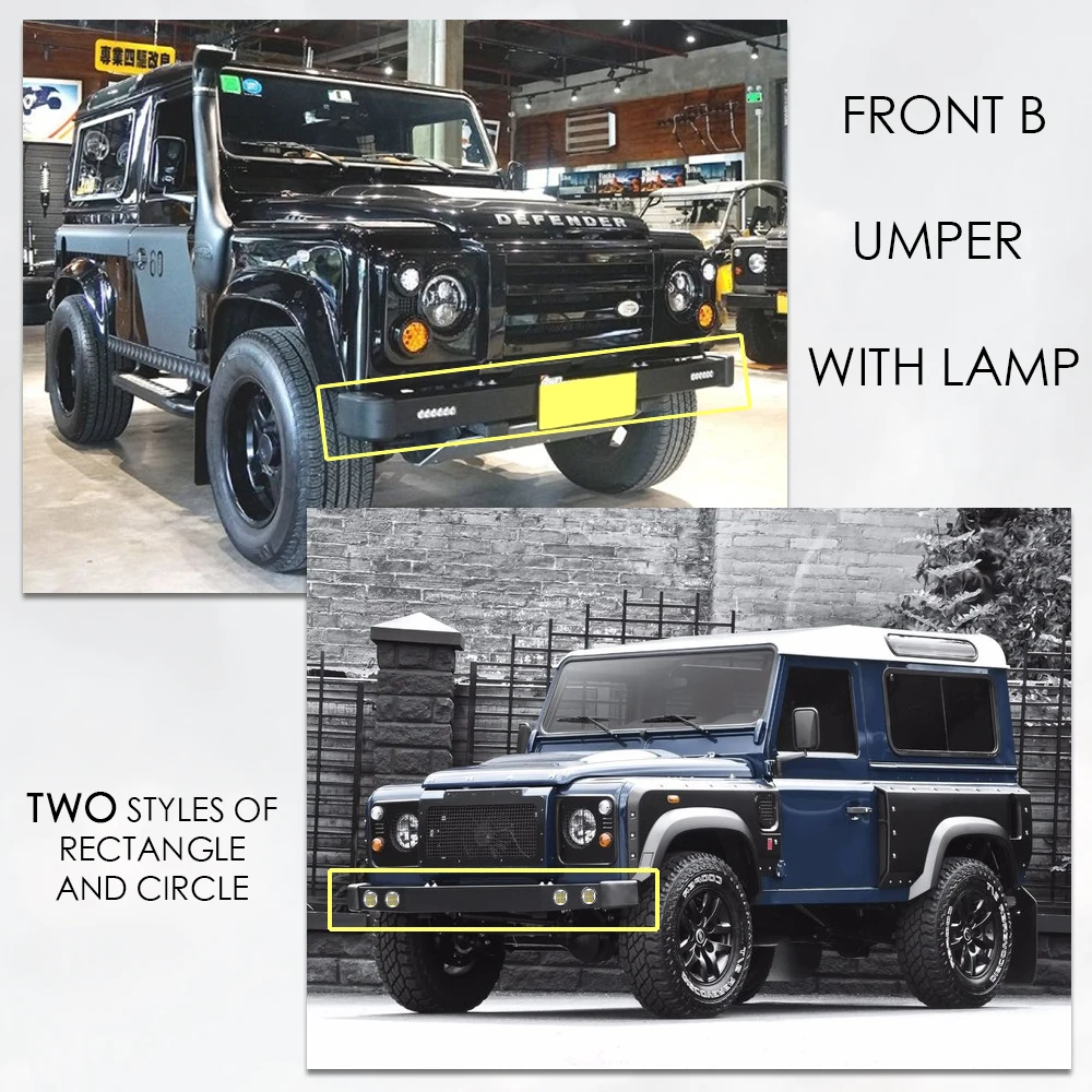 Land Rover Defender 90 110 Front Bumper With LED Lights