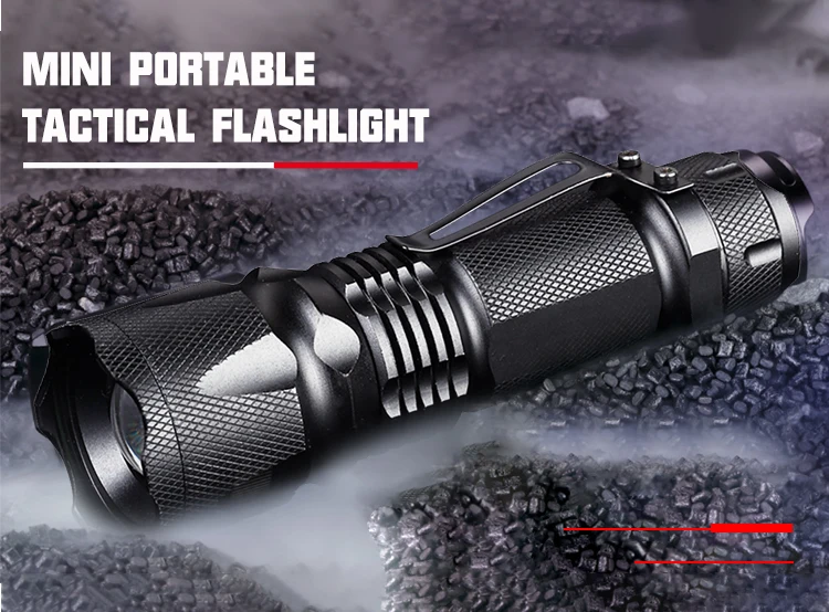 Led Tactical Flashlight With Belt Clip Zoomable 3 Modes Water Resistant ...
