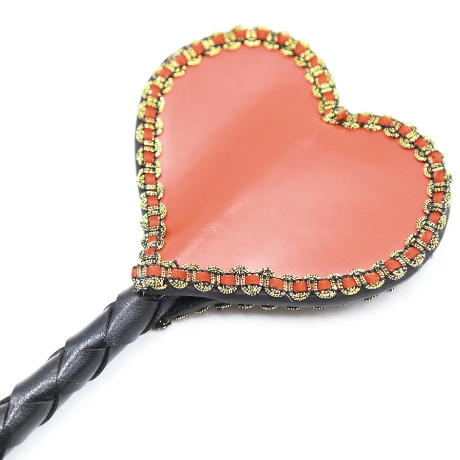 BDSM Bondage Sexy Whip, Riding Crop with Heart Shaped Paddle