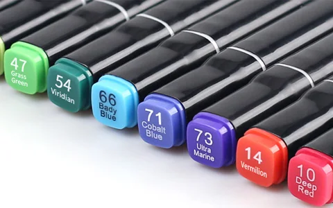 Marker Pens with Permanent Indelible Ink - Dual Tip Art Markers