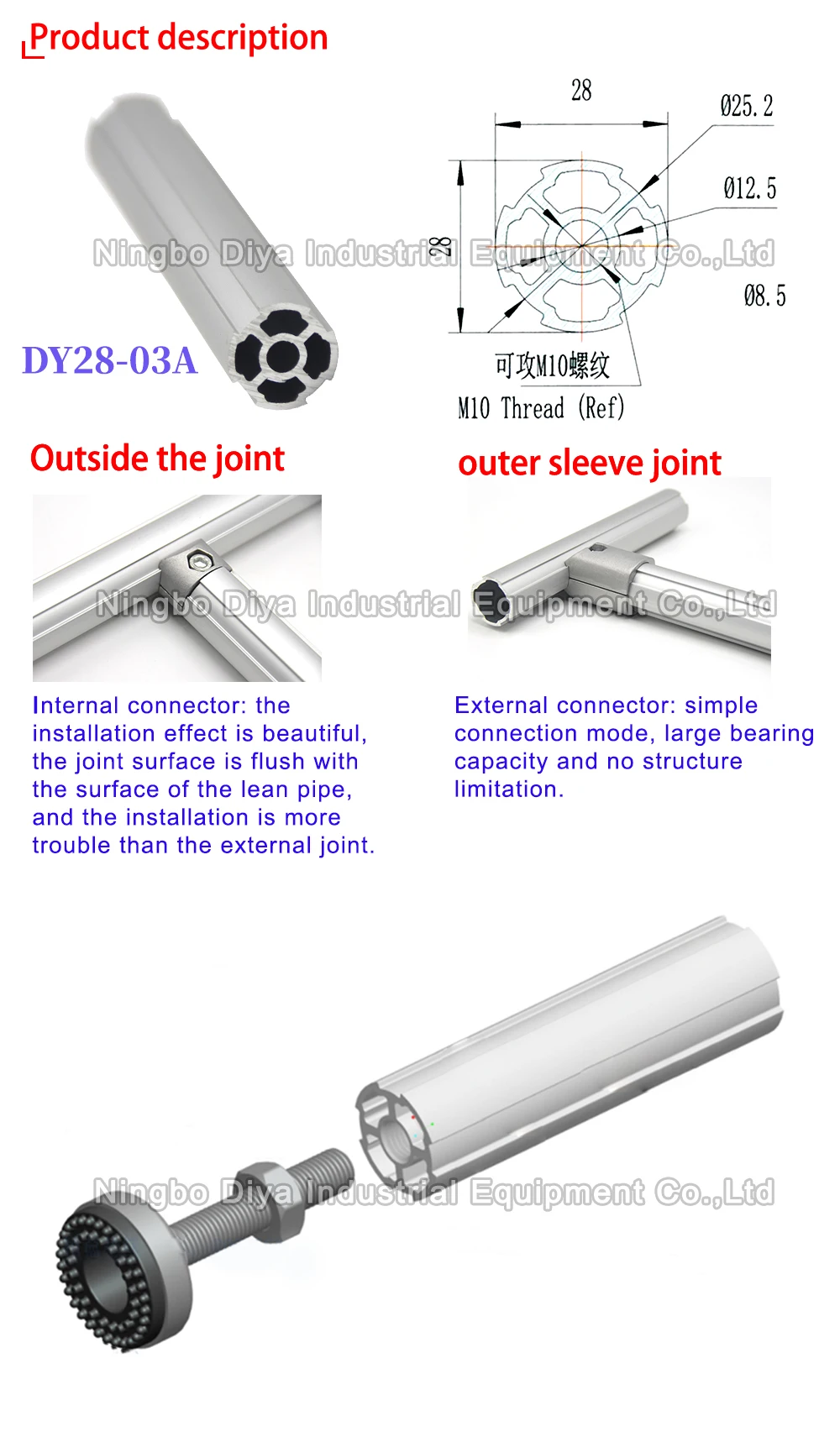 Strengthen Frame Pipe and Joint System - Aluminium Alloy