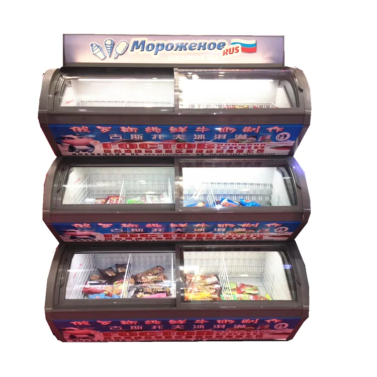 Portable Counter Top 3 Layer Popsicle Ice Cream Freezer Display