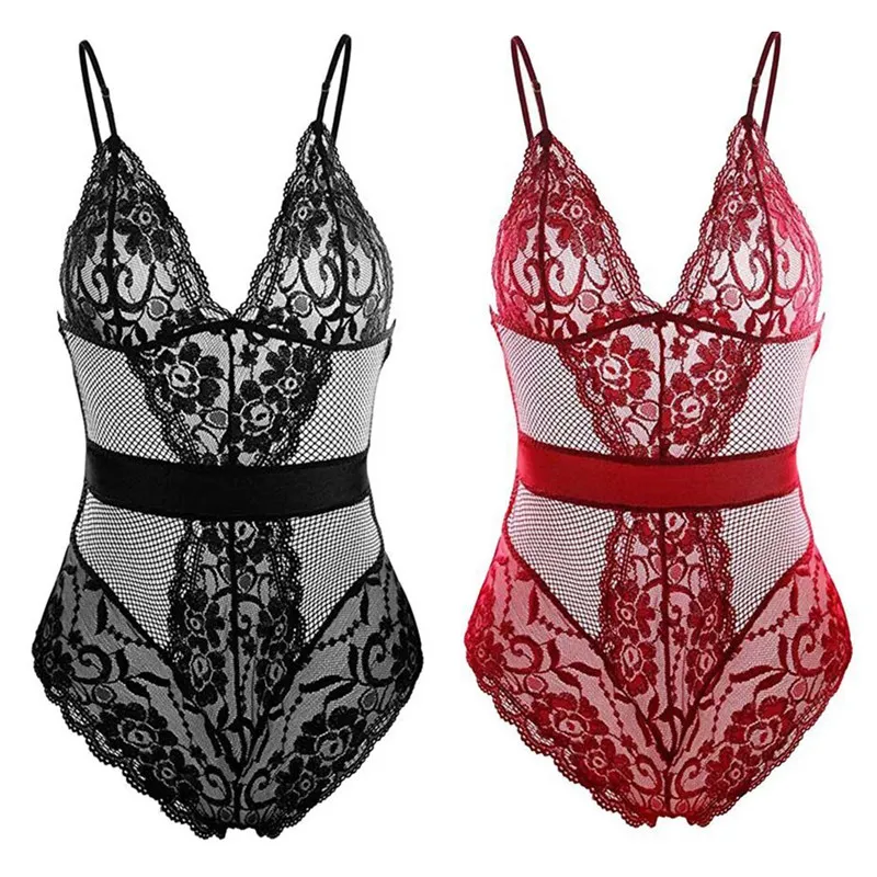 Wholesale Transparent Sexy Teddy Lingerie Bandage Lace One Piece ...