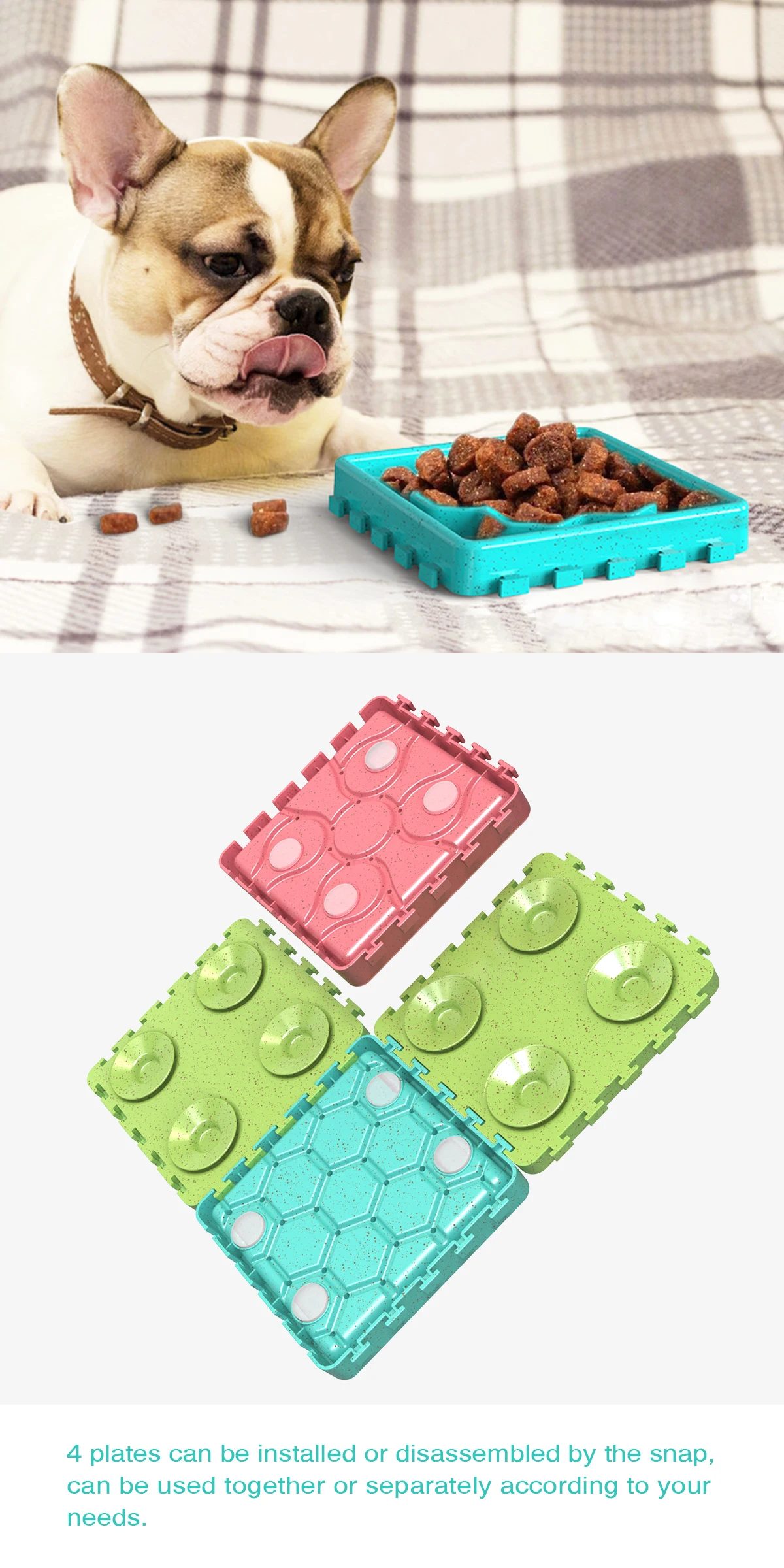 4 Pcs Dog Licking Mat Slow Feeder Peanut Lick Pad Non Skid Suction Cups ...