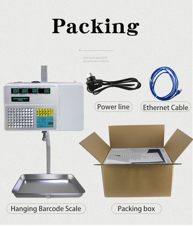 NVK 30kg Barcode Label Printing Scale for Seafood Electronics