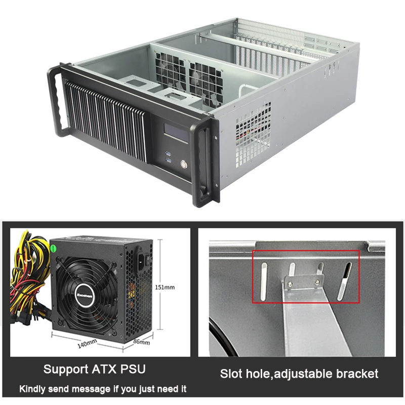 Customized 4u Server Case With Led Industrial Pc Atx Computer Case For ...