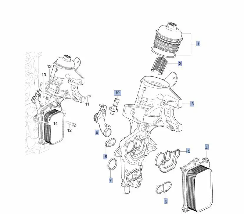 Engine Oil Cooler Housing for Holden Duramax 55488257