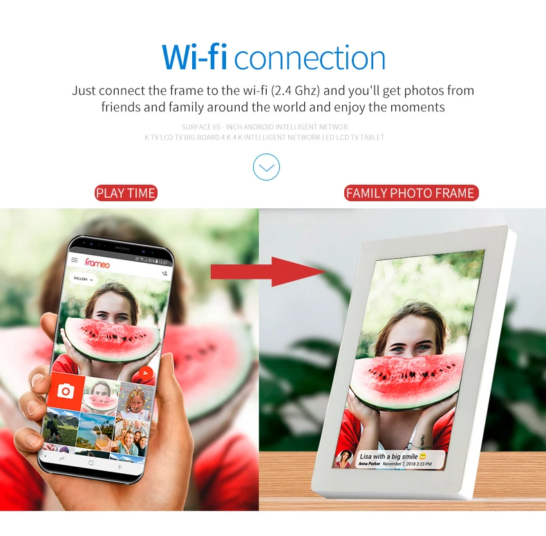 Wifi Photo Frame High Resolution 10 Inch Lcd Display Panel Touch Screen ...