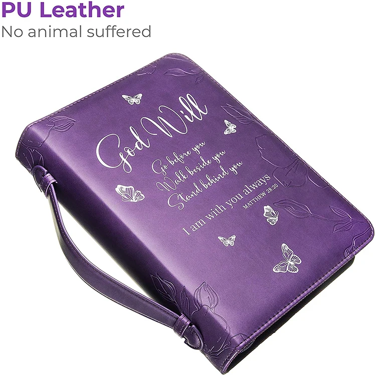 Fashion Christian Gift Women Bible Cover Case Bag In Purple With ...