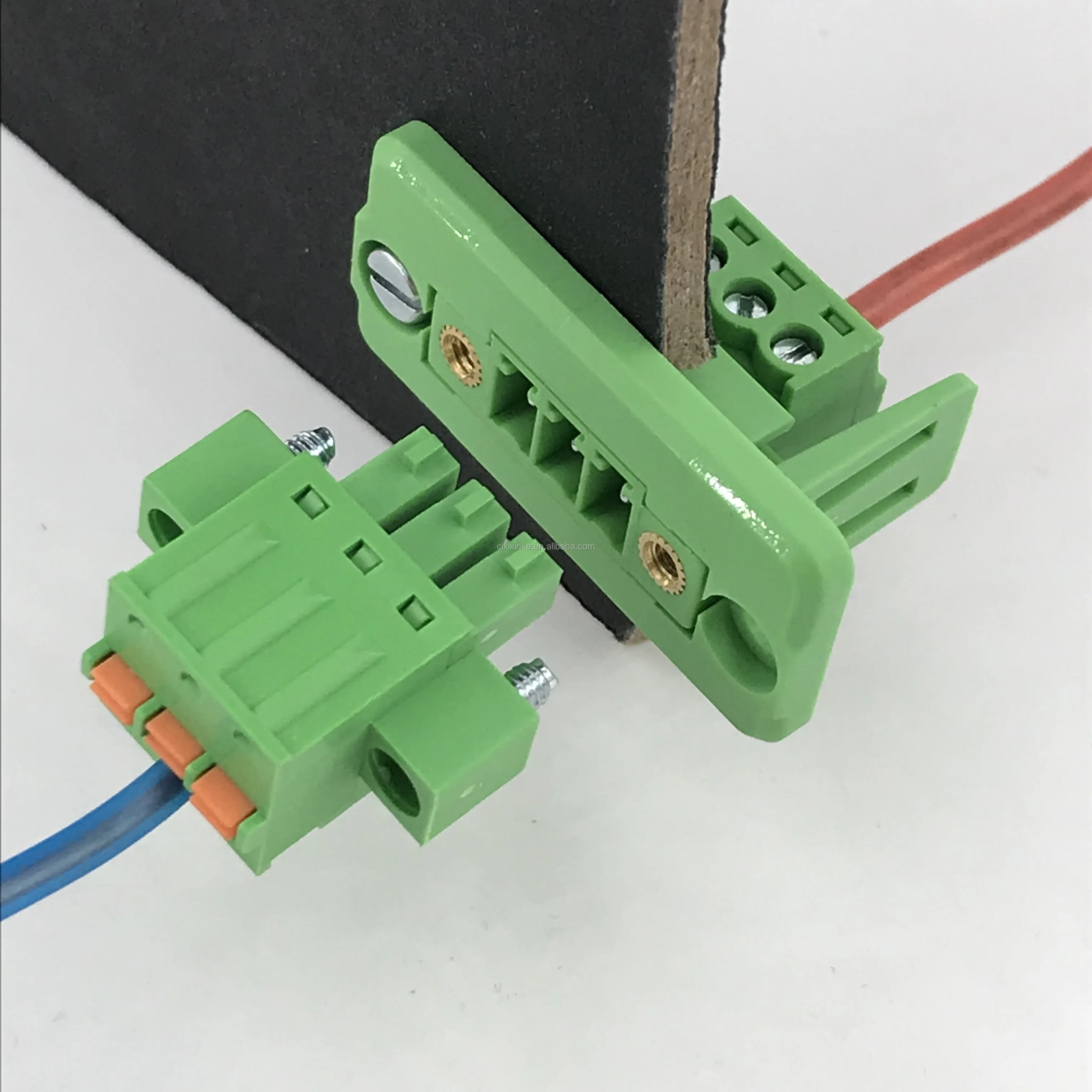 Through Wall Terminal Block Connector With Spring Orange Wings 3 Pin 3 ...