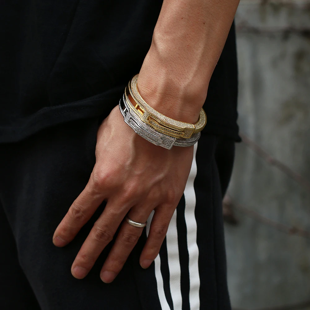 Stainless Steel Handcuff Cuff Bracelet For Hip Hop Style - Odm