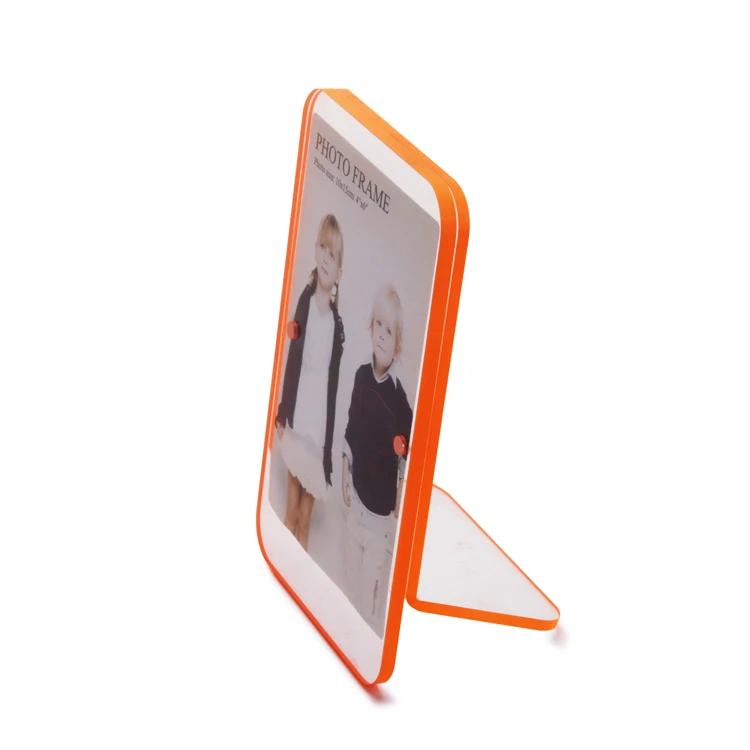 Beautiful Photo Neon Orange Acrylic Picture Frames With Back Stand 4 X6 ...