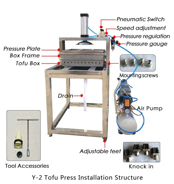 Pneumatic Tofu Press Y-2 - Efficient Tofu Forming Machine