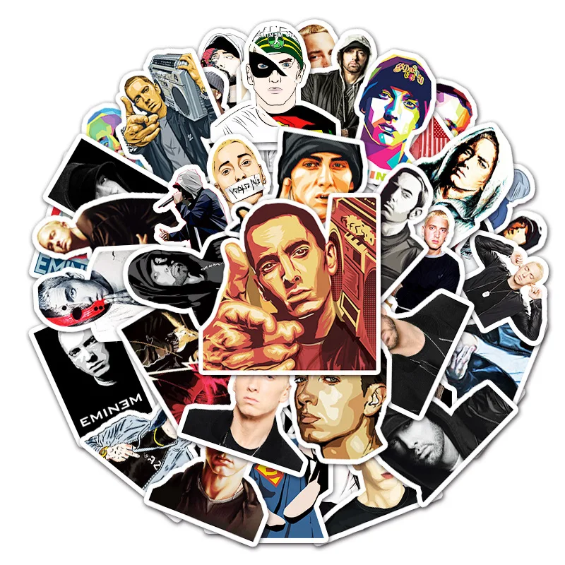 50pcs Eminem Die Cut Graffiti Stickers - Waterproof Hip Hop