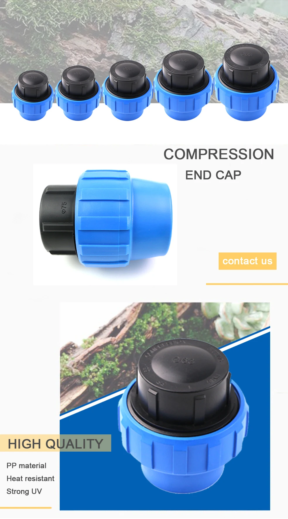 32mm Irrigation Compression Fittings Pp Pipe End Cap - Buy Pipe End Cap ...