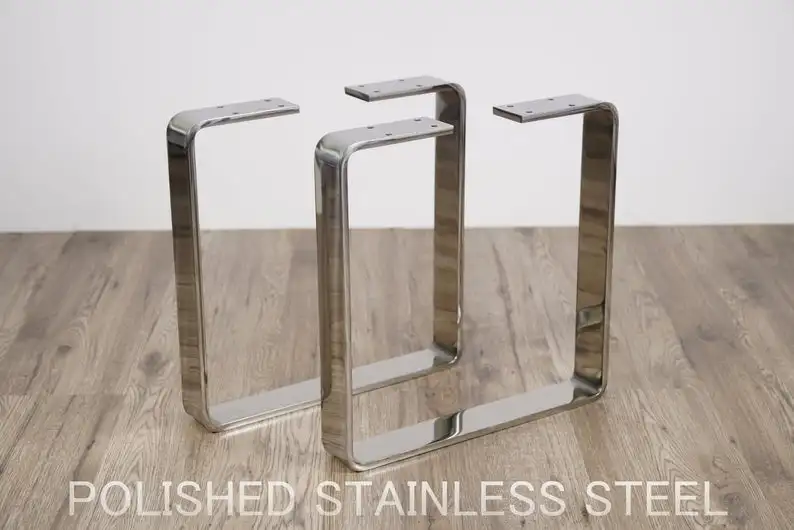 U Shaped Flat Metal Stainless Steel Table Legs - Durable & Stylish