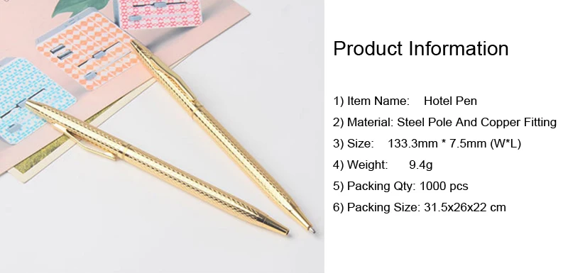 Elegant Metal Hotel Pen For 5 Star Hotel,Hotel Supplies,Hotel Amenities ...