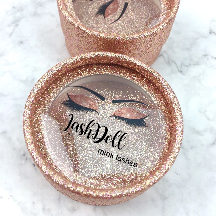 Rose Gold Glitter Dripping Packaging Box Private Label 3d 5d 6d 7d Mink ...