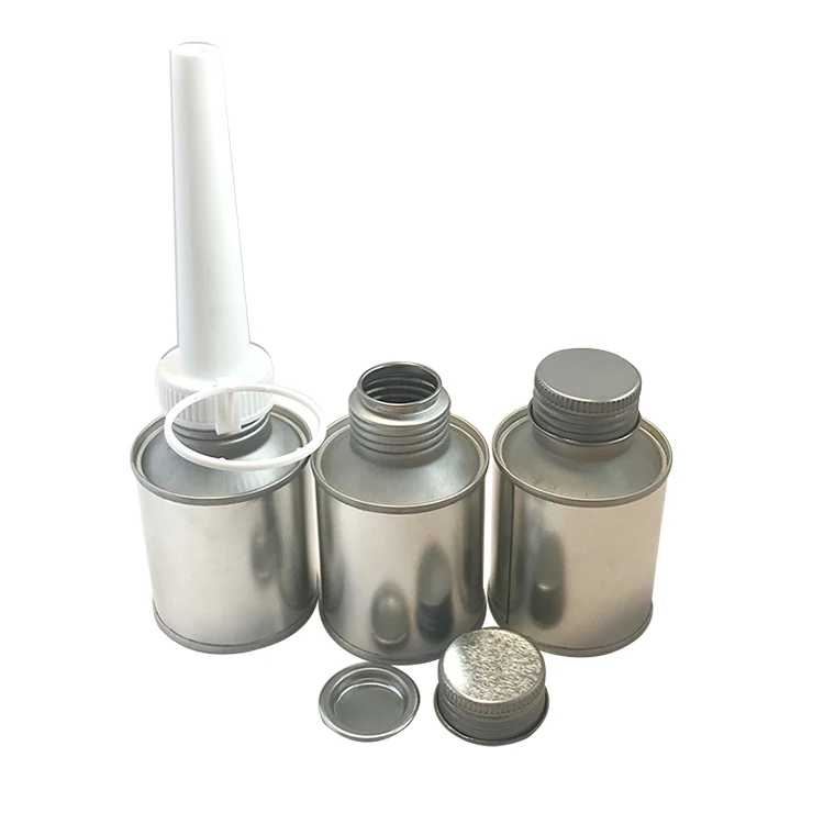 100ml Round Tin Cans With Metal Lid Tinplate Inner Plug For Fuel Oil ...