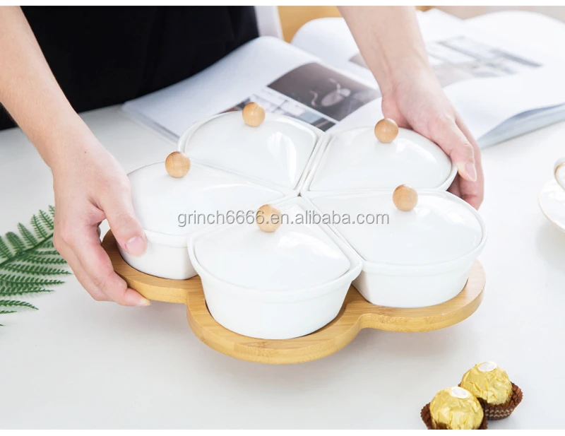 Porcelain Ceramic Snack Divided Serving Platter Tray,Fruit Basket ...