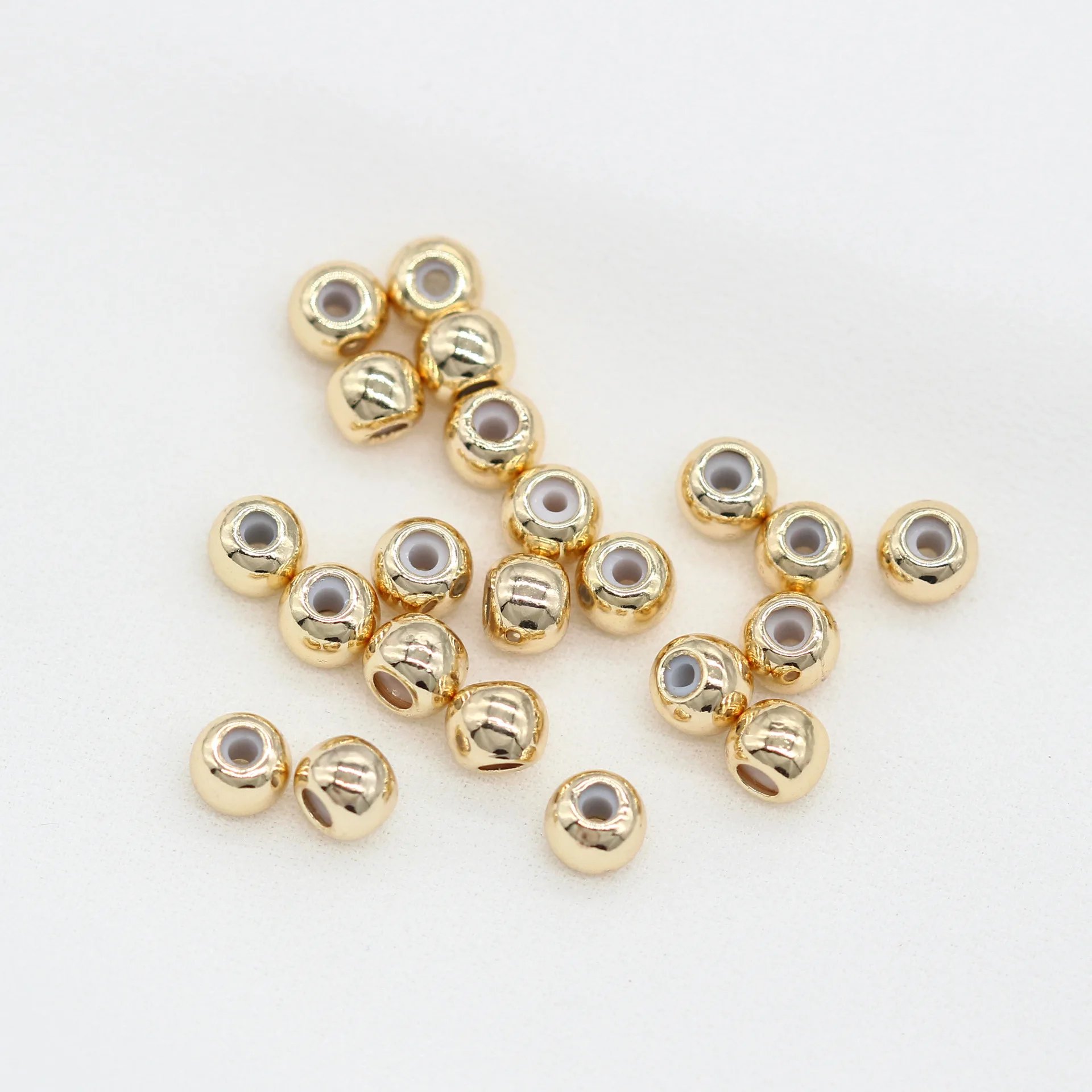 Factory Wholesale 14K Gold Plated 4mm 5mm 5.5mm Positioning Beads for ...