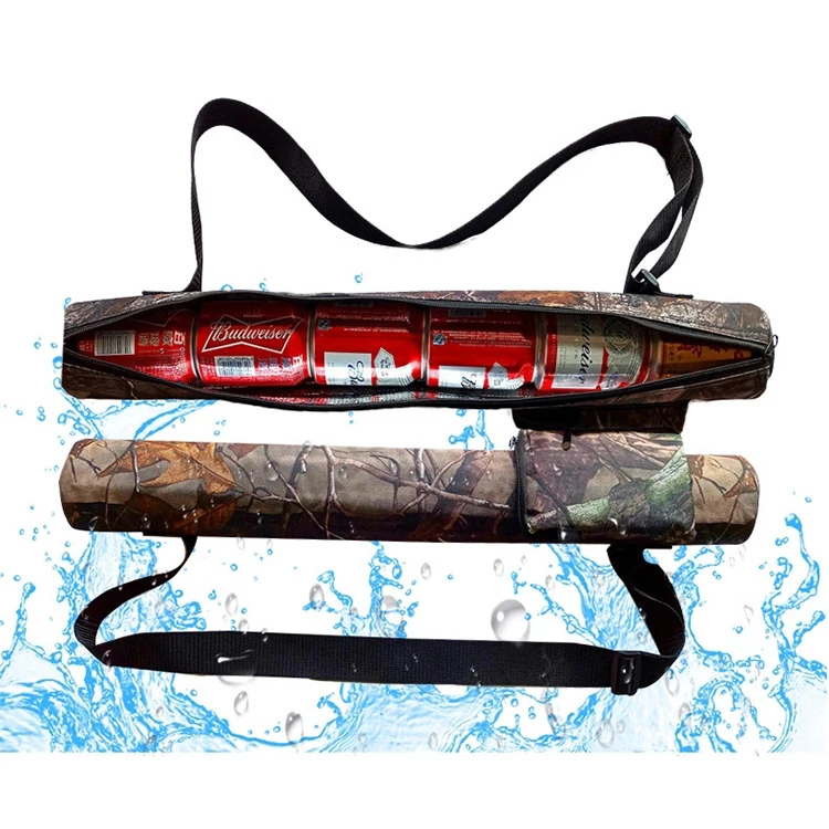 Neoprene 6 Pack Can Beer Tube Cooler Cross Body Sling Thermal ...