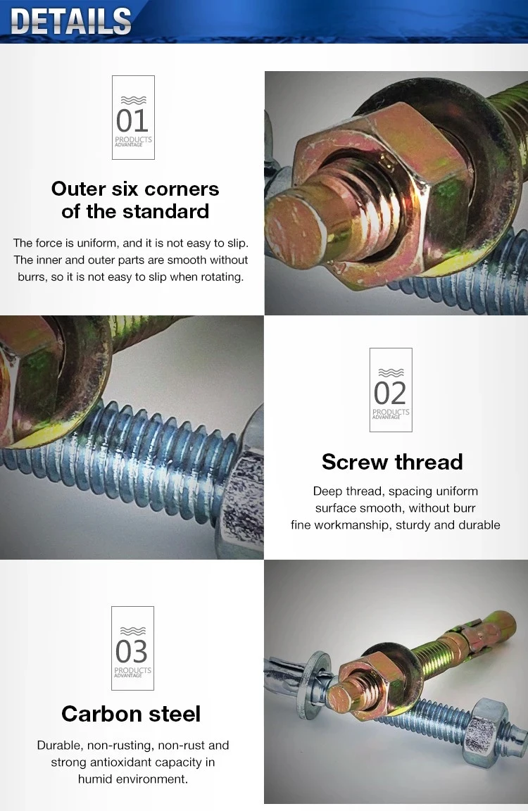 M36 20mm M25 Astm A36 M30 Grade 8.8 M22 10mm M16 Expansion Anchor Bolt ...