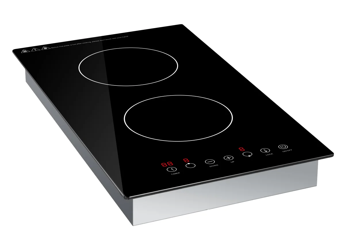 Electric Stove Induction Cooktop - 2 Burners, Vitro Ceramic
