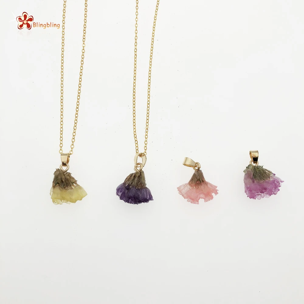 Resin Epoxy Real Limonium Sinuatum STATICE PINK SEA LAVENDER Earrings ...