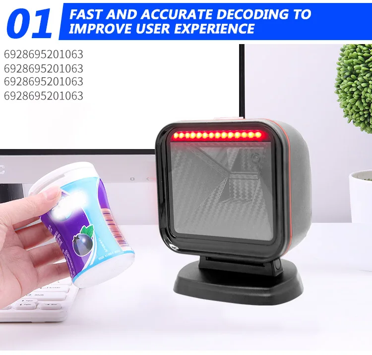 XB-PS80H Desktop Barcode Reader - Fast & Reliable Scanning