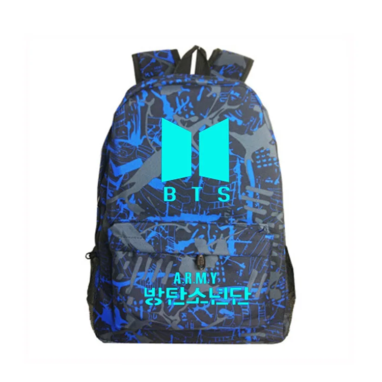 New Style Kpop Bts Merch Backpack Bulletproof Junior School Bag Army ...
