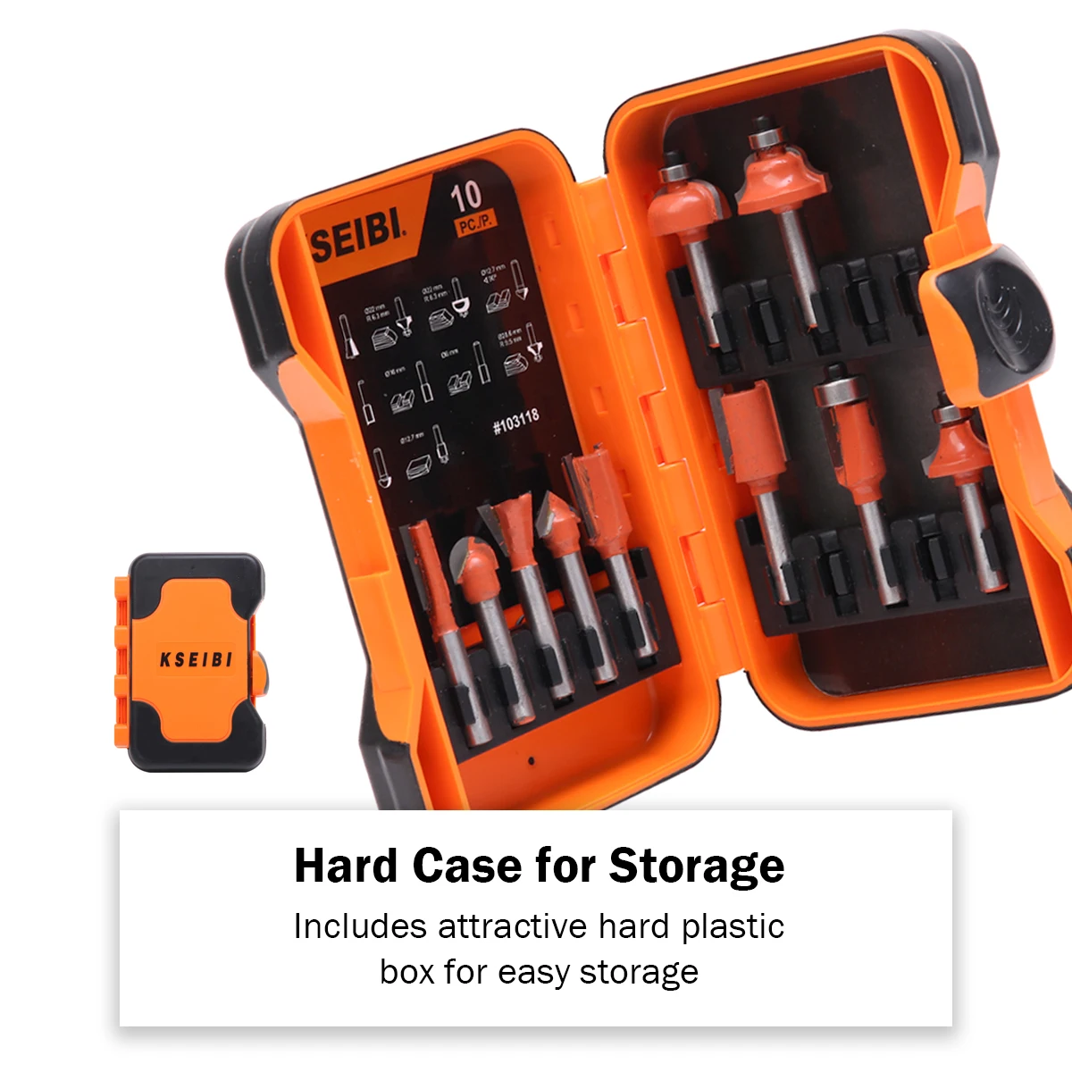 KSEIBI Router Bit Set 10-PC - High Speed Steel Cutters