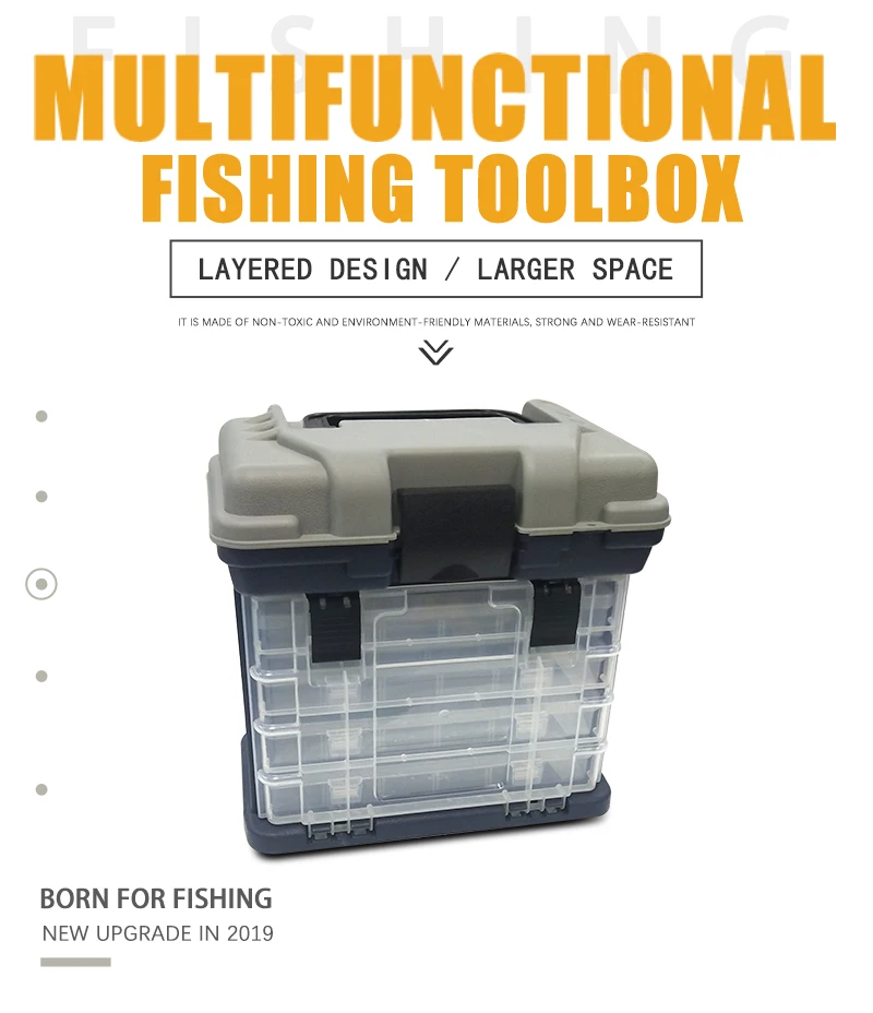 Eco-friendly Fishing Tackle Box - 5 Tray Storage System